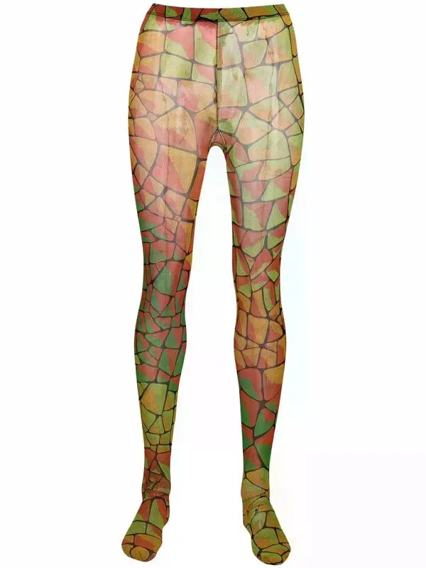 Emilio Pucci Tartuca-print Tights - Orange