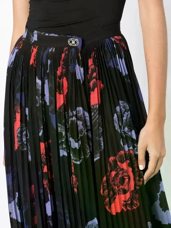 FERRAGAMO Floral-print Pleated Midi Skirt