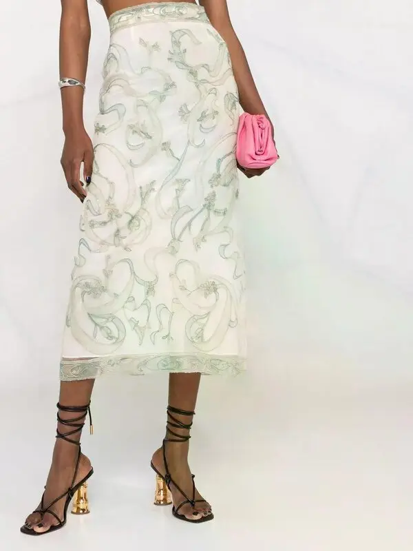 Emilio Pucci Embroidered Organza Skirt