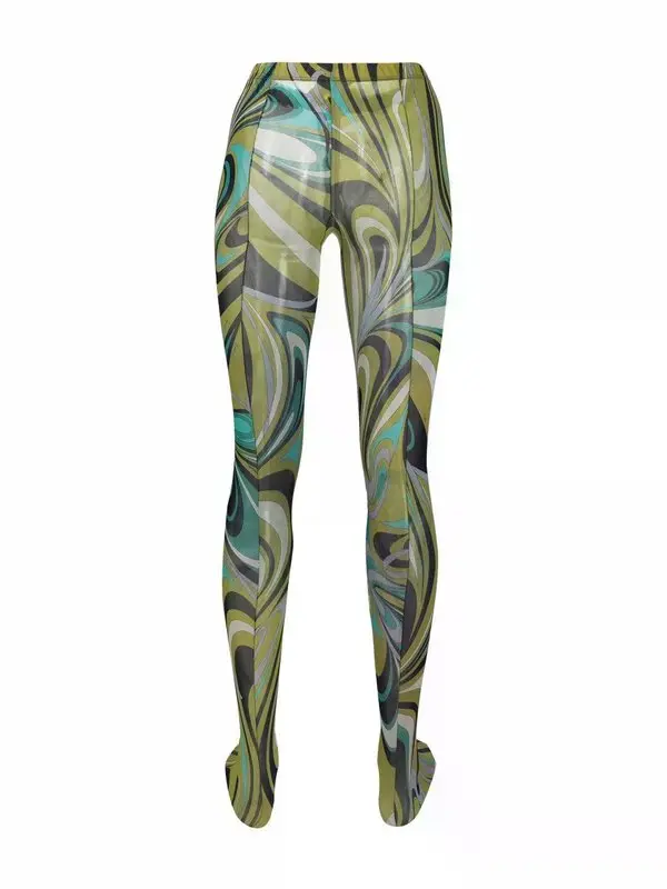 Emilio Pucci Semi-sheer Graphic-print Tights
