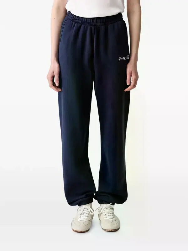 SPORTY & RICH Syracuse Embroidered Track Pants - Blue