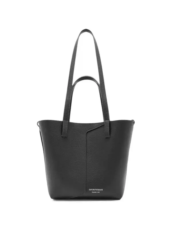 Emporio Armani Logo Print Leather Shoulder Bag