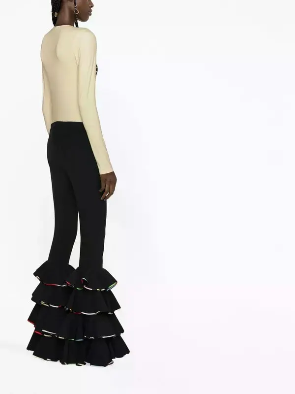 Emilio Pucci Marmo-print Ruffled Trousers
