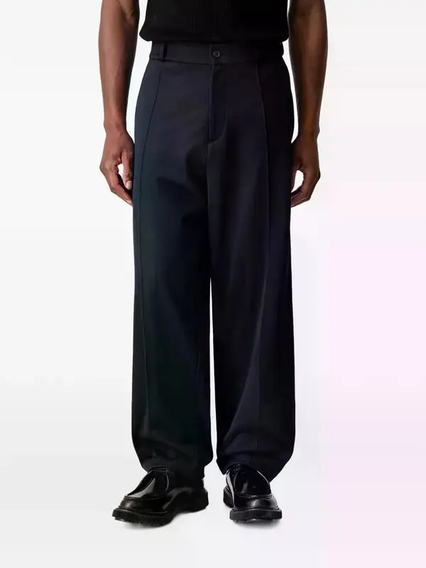 Fred Perry Embroidered-logo Wide-leg Trousers - Blue