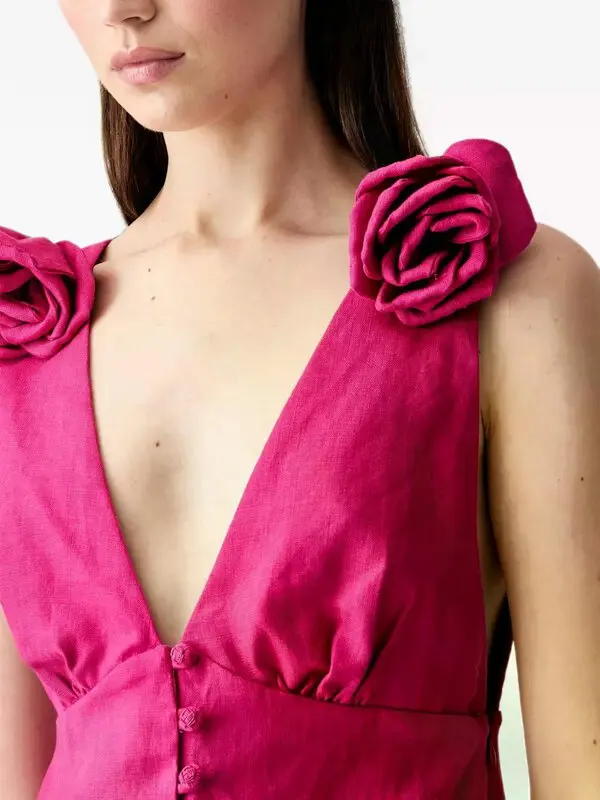 Farm Rio Sleeveless Mini Dress With Floral Appliqu