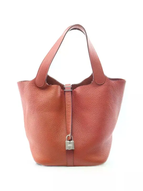 Hermès 2014 Pm Picotin Lock Clemence Leather Tote Bag - Orange