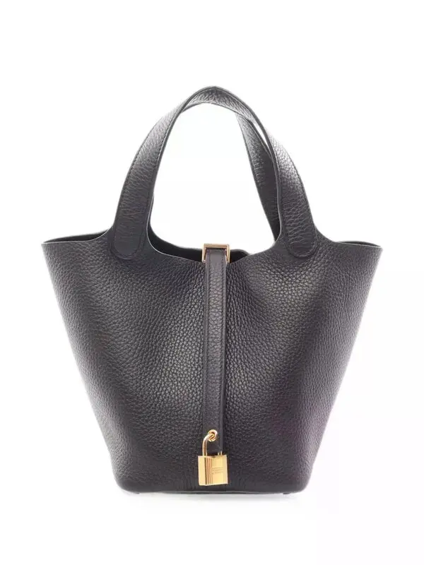 Hermès 2025 Pm Picotin Lock Leather Tote Bag - Black