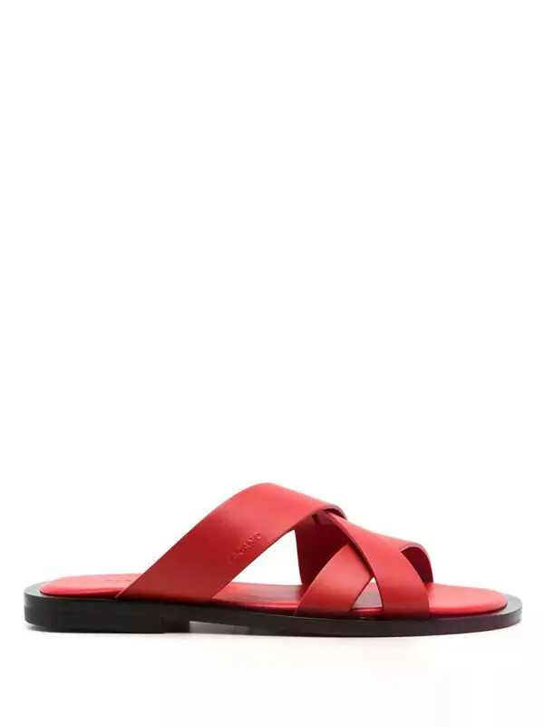 FERRAGAMO Interwoven-strap Leather Sandals - Red