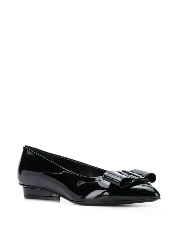 FERRAGAMO Viva Bow Embellished Ballerinas - Black