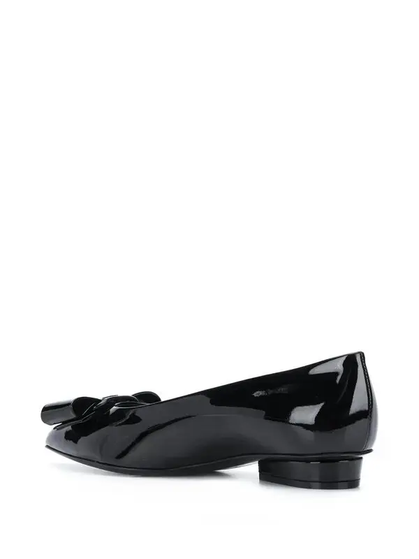 FERRAGAMO Viva Bow Embellished Ballerinas - Black
