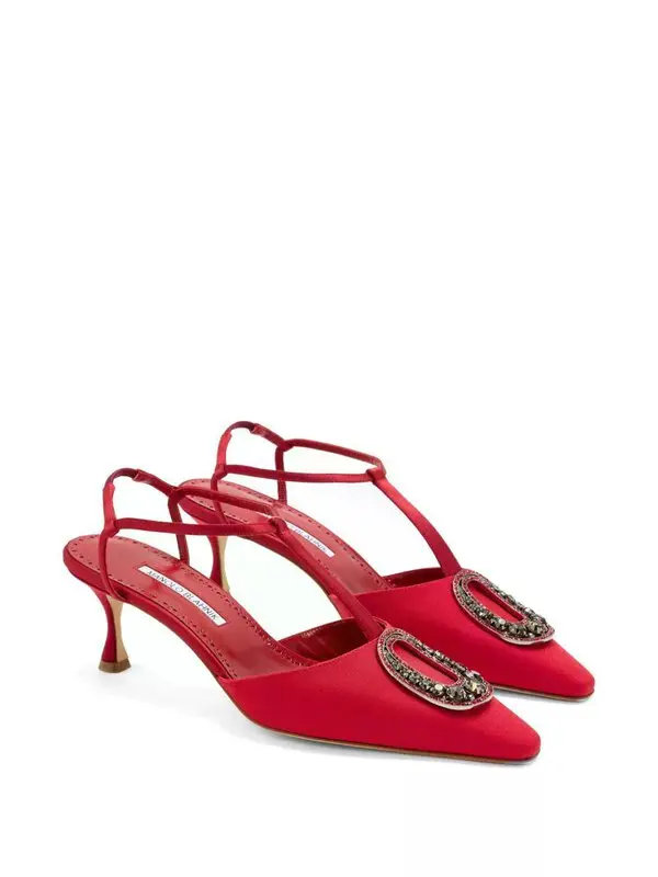 Manolo Blahnik Takal Crystal-embellished Slingback Pumps