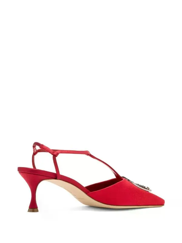 Manolo Blahnik Takal Crystal-embellished Slingback Pumps