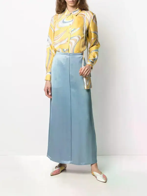 Emilio Pucci Panelled High-waisted Skirt - Blue