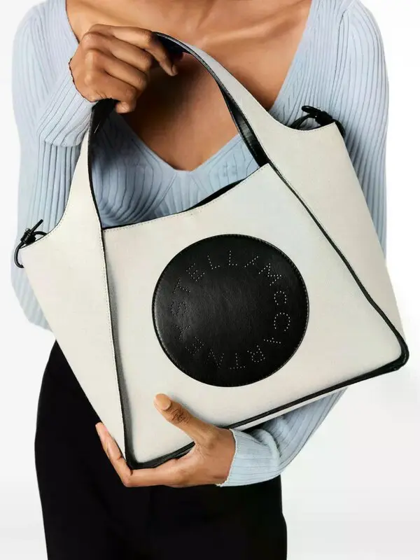 Stella McCartney Logo Canvas Tote Bag - Grey