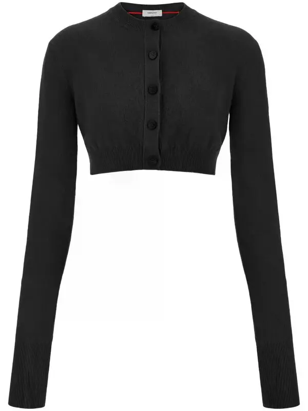 FERRAGAMO Cropped Long-sleeve Cardigan - Black