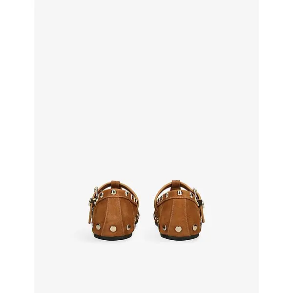 GANNI Mary Jenny Stud Suede Loafers