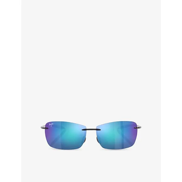 Maui Jim 423 Lighthouse Rectangle Acetate Sunglasses - Black