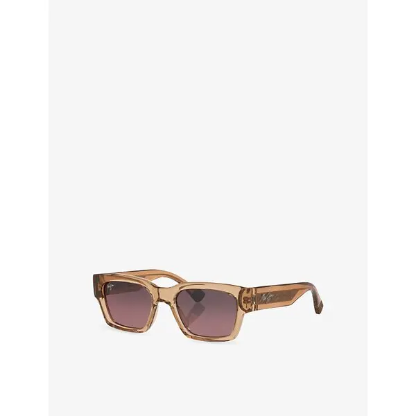 Maui Jim Mj0642s Rectangle Nylon Sunglasses - Brown
