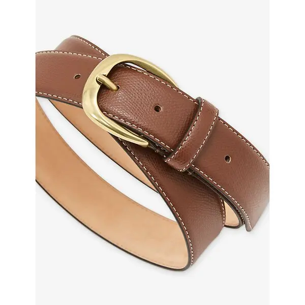 REISS Pierce Pebble Leather Belt