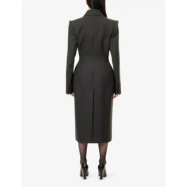 MUGLER Tailored Hourglass Wool Coat