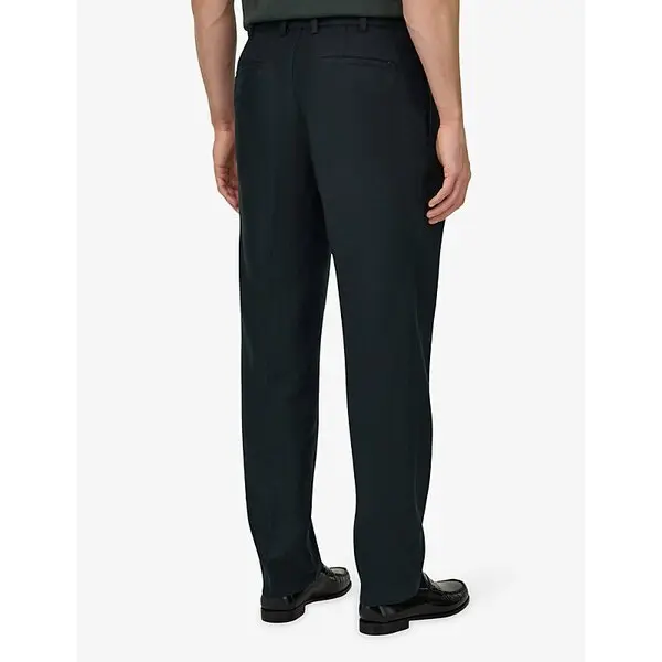 Boggi Milano Tapered-leg Belted Linen Trousers