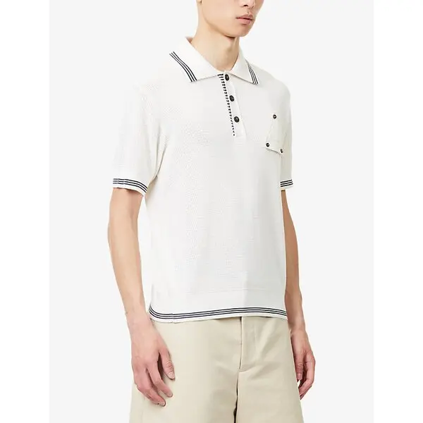 Jacquemus Brand-badge Silk-blend Knitted Polo Shirt