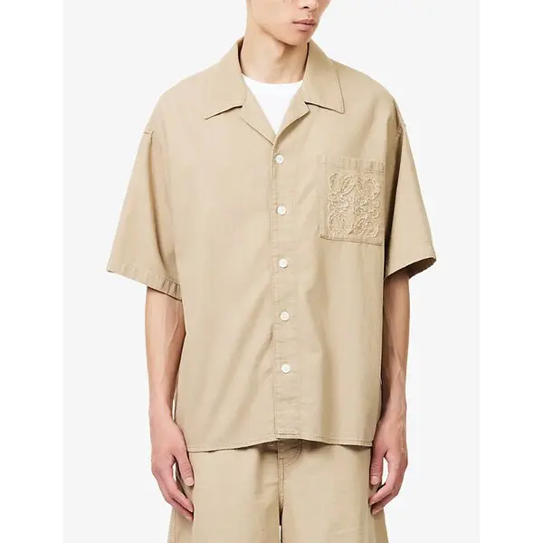 Loewe Anagram-embroidered Denim Chambray Shirt