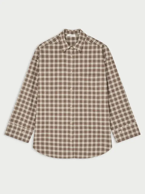 BY MALENE BIRGER Derris Organic Cotton Flannel Shirt - Fosil