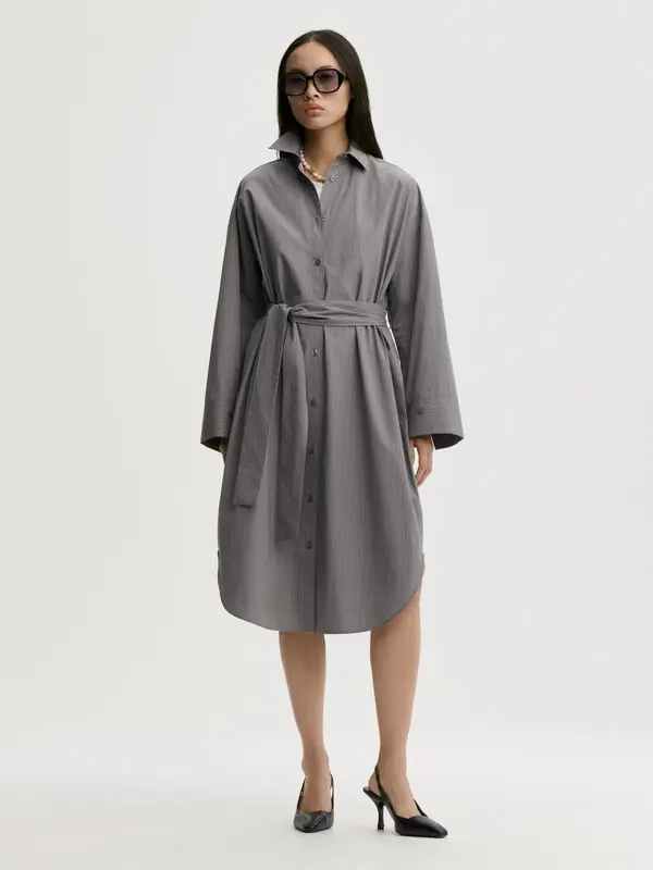 BY MALENE BIRGER Derris Organic Cotton Midi Dress With Belt