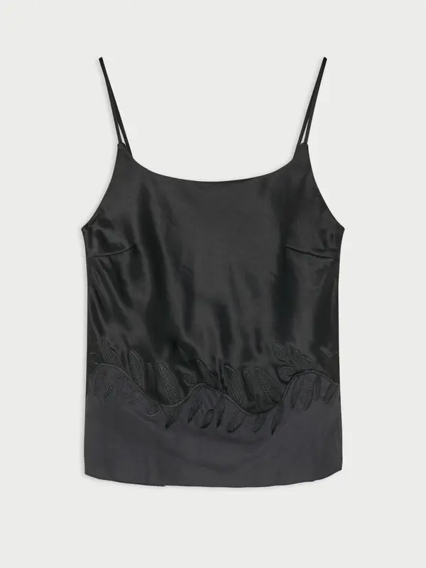 BY MALENE BIRGER Janina Satin Top - Black