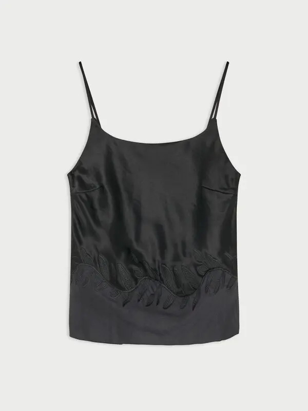 BY MALENE BIRGER Janina Satin Top - Black