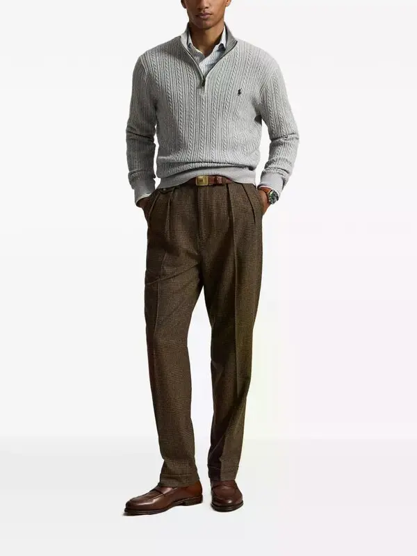Polo Ralph Lauren Cable-knit Quarter-zip Sweater - Grey