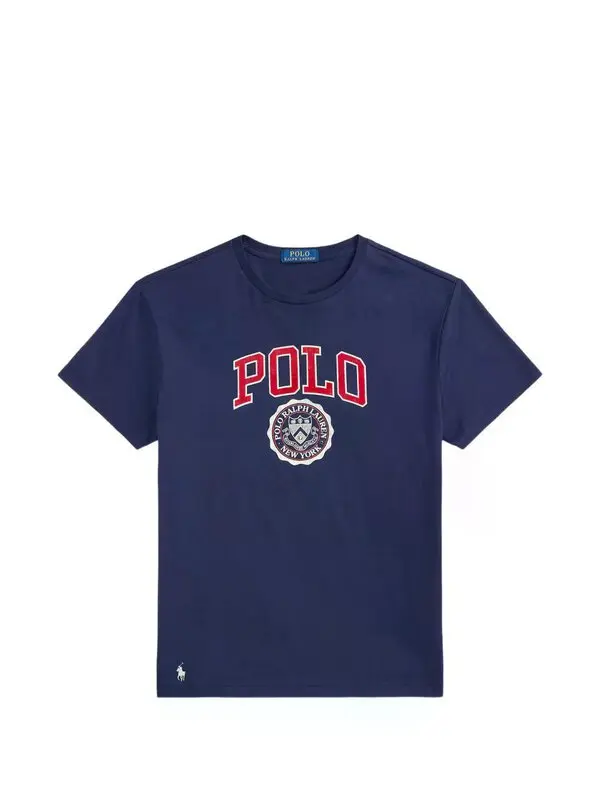 Polo Ralph Lauren Logo-print Flocked T-shirt - Blue