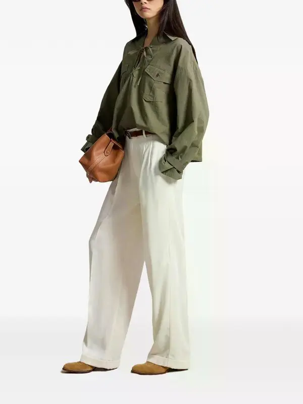 Polo Ralph Lauren Lace-up Cotton Blouse