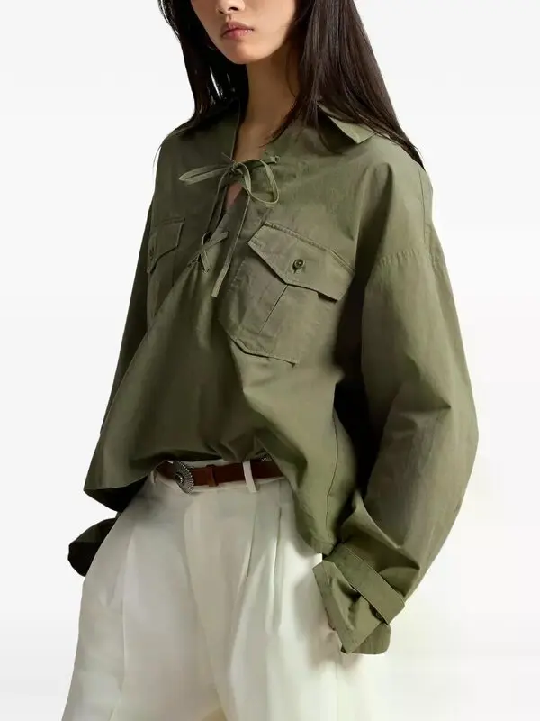 Polo Ralph Lauren Lace-up Cotton Blouse