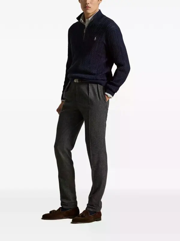 Polo Ralph Lauren Cable Knit Quarter-zip Sweater - Blue