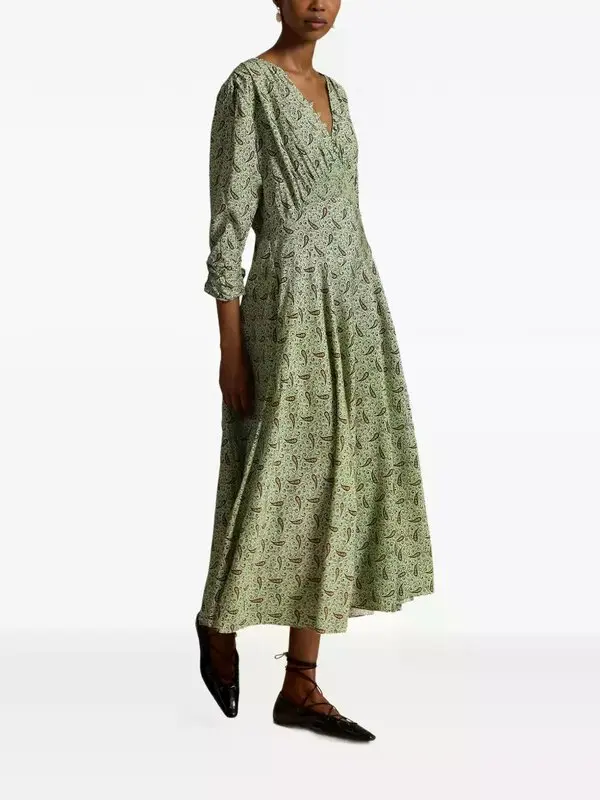 Polo Ralph Lauren Paisley V-neck Midi Dress