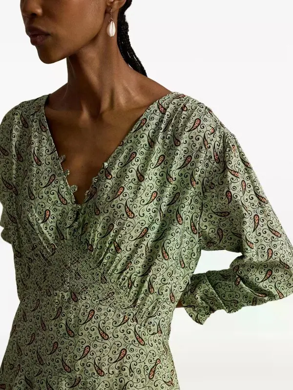 Polo Ralph Lauren Paisley V-neck Midi Dress