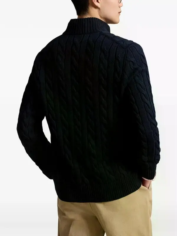 Polo Ralph Lauren Cable-knit Quarter-zip Sweater - Blue