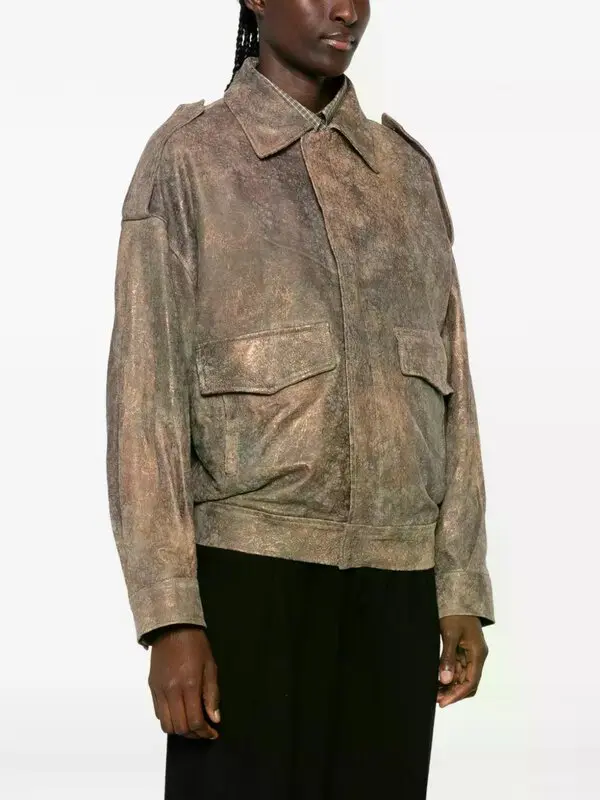 GIORGIO BRATO Distressed-effect Epaulette Jacket