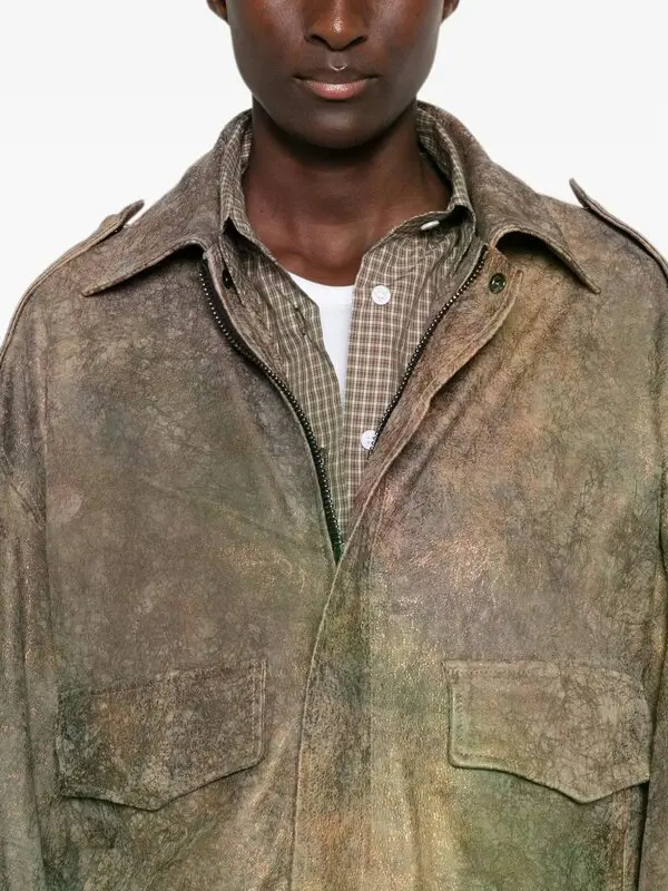 GIORGIO BRATO Distressed-effect Epaulette Jacket