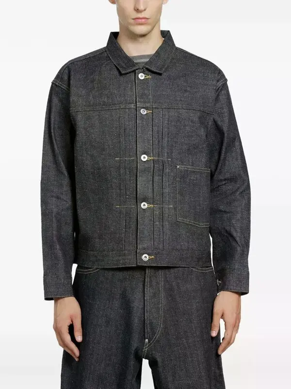 TAIGA TAKAHASHI Lot.703 Pleated Denim Jacket - Blue