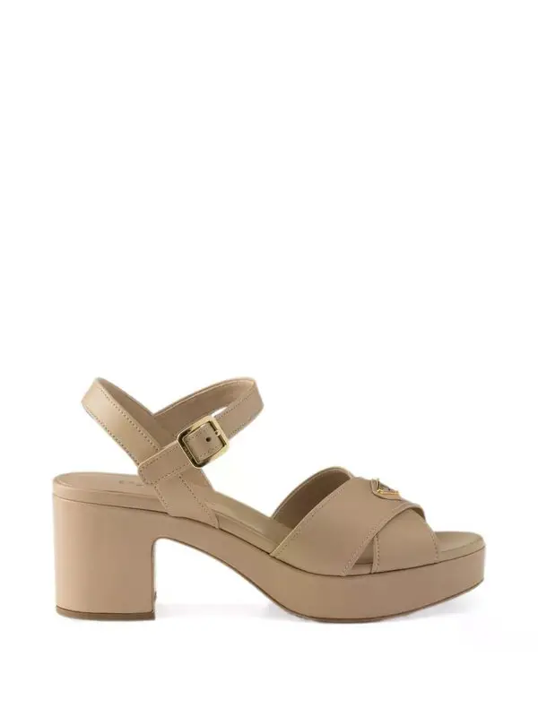 Prada Nappa Leather Platform Sandals - Neutrals