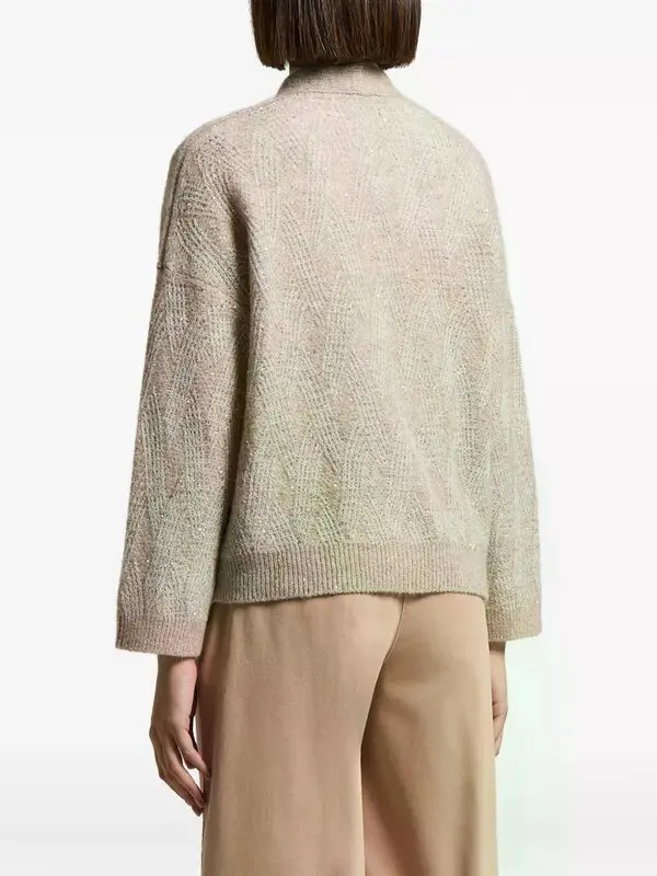 Peserico Sequin-embellished Cable-knit Cardigan