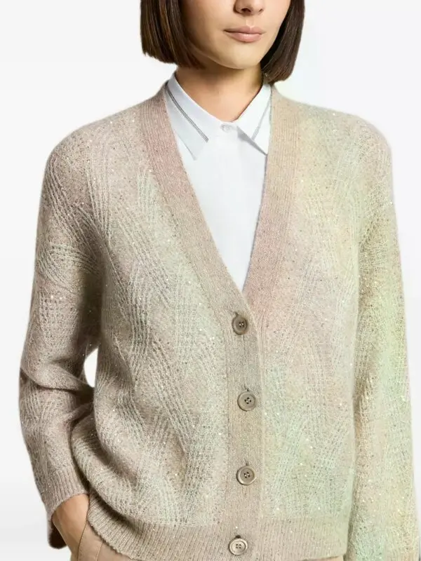 Peserico Sequin-embellished Cable-knit Cardigan