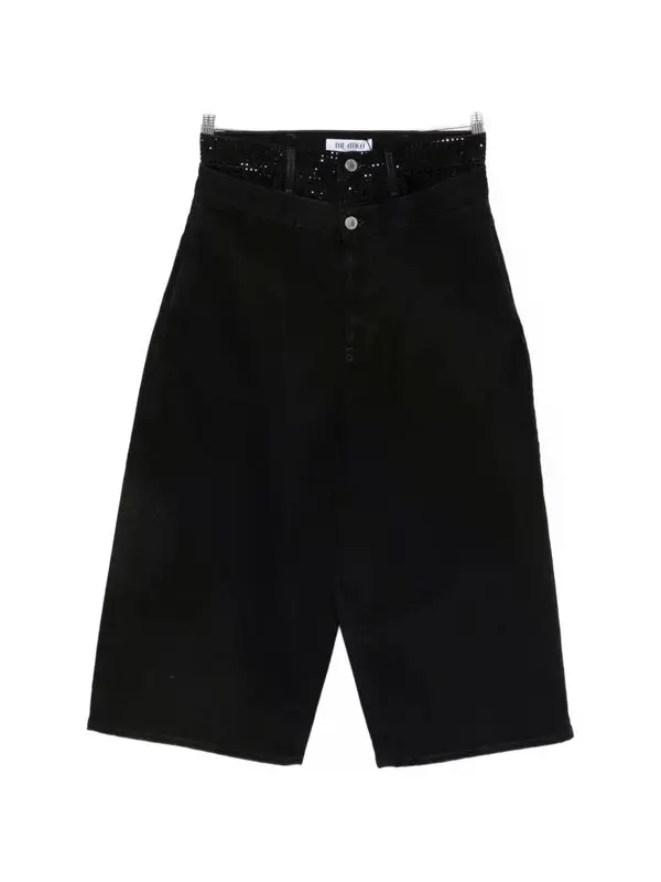 Attico Wide-leg Cropped Jeans - Black