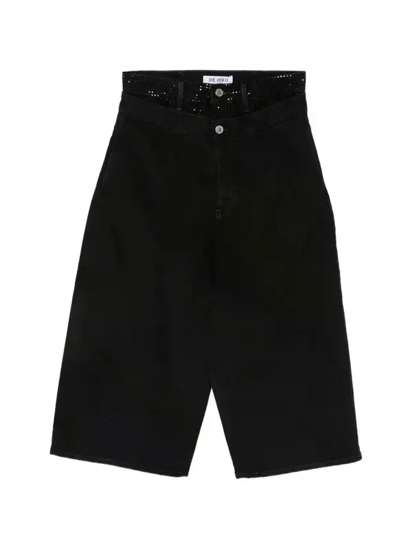 Attico Wide-leg Cropped Jeans - Black