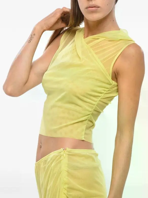 EXILIA Ruched Hooded Tank Top