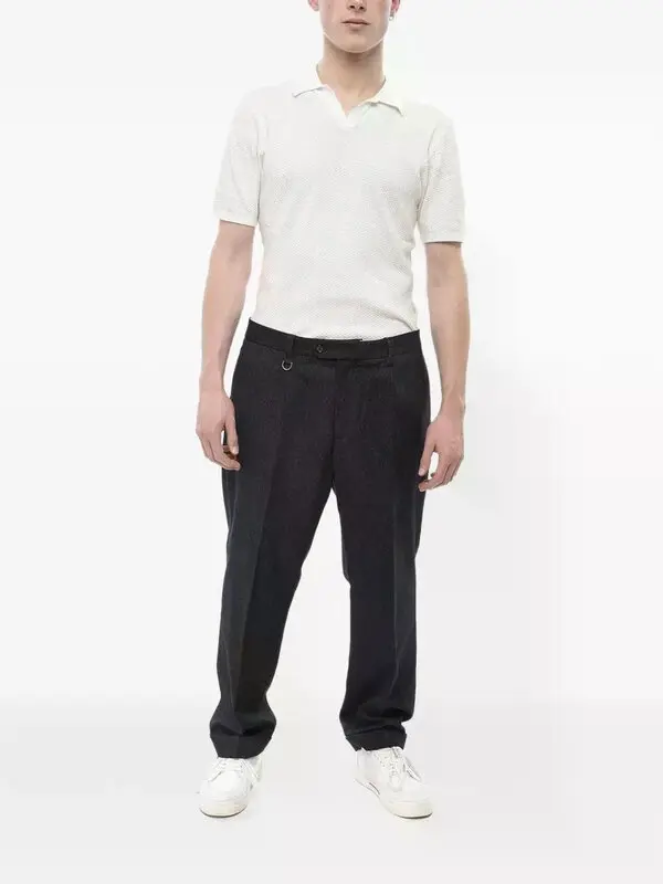 PAOLO PECORA Pleated Turn-up Trousers - Grey