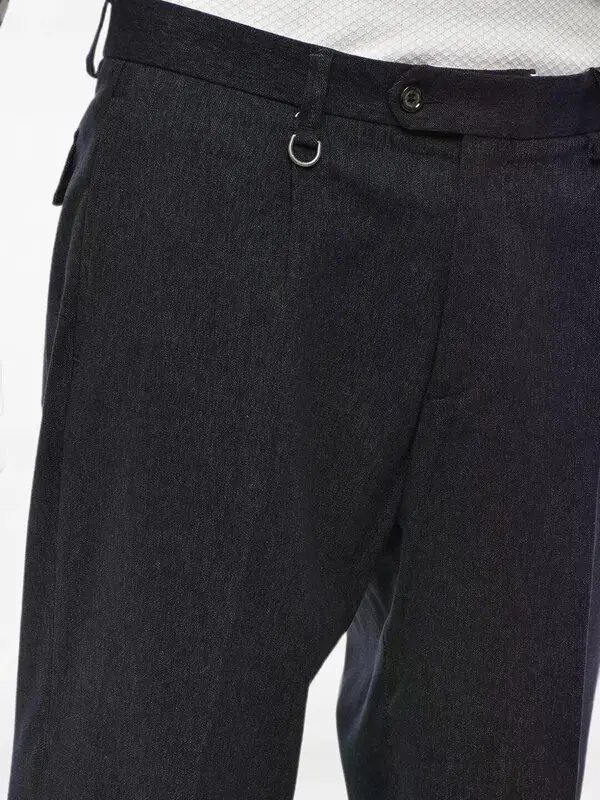 PAOLO PECORA Pleated Turn-up Trousers - Grey